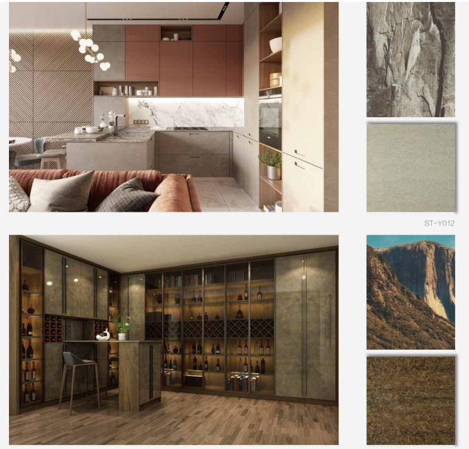 1220x2440 mm Marble pet faced Plywood , Coated Mdf Board